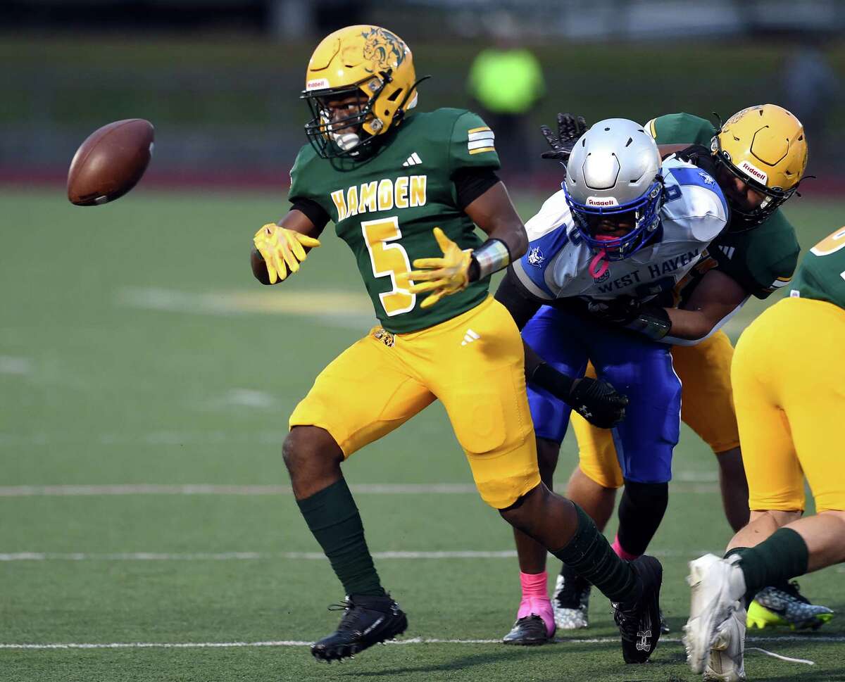 West Haven at Hamden CT high school football game