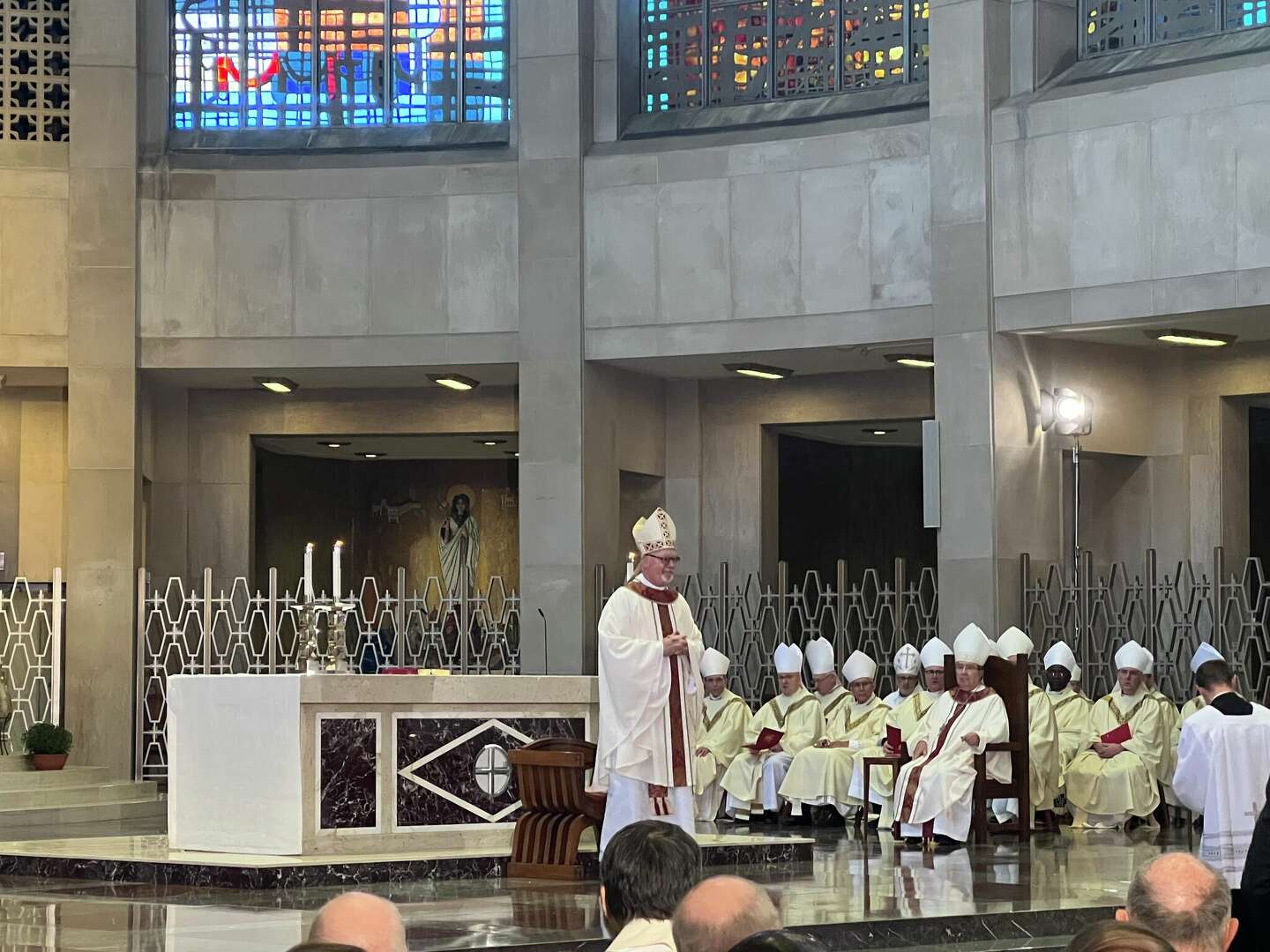 Christopher Coyne, the next Archbishop in Hartford, gets Welcome Mass