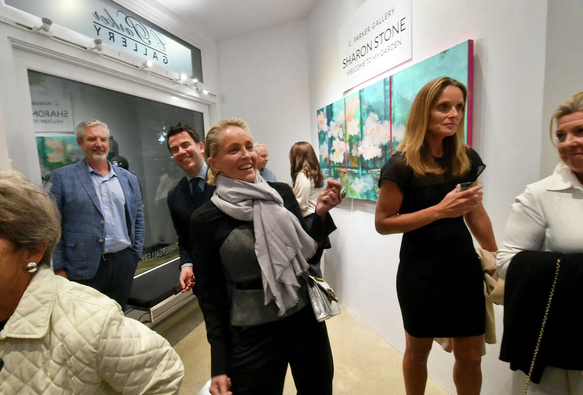 In photos: Sharon Stone's painting on exhibit at Greenwich gallery