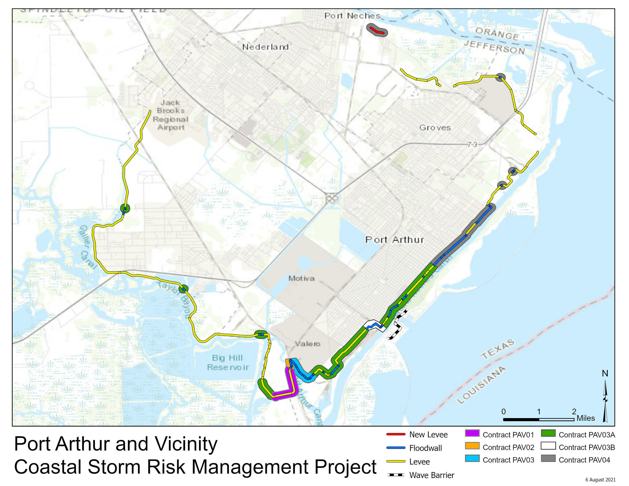 Sabine Pass to Galveston Mega Project includes Port Arthur project