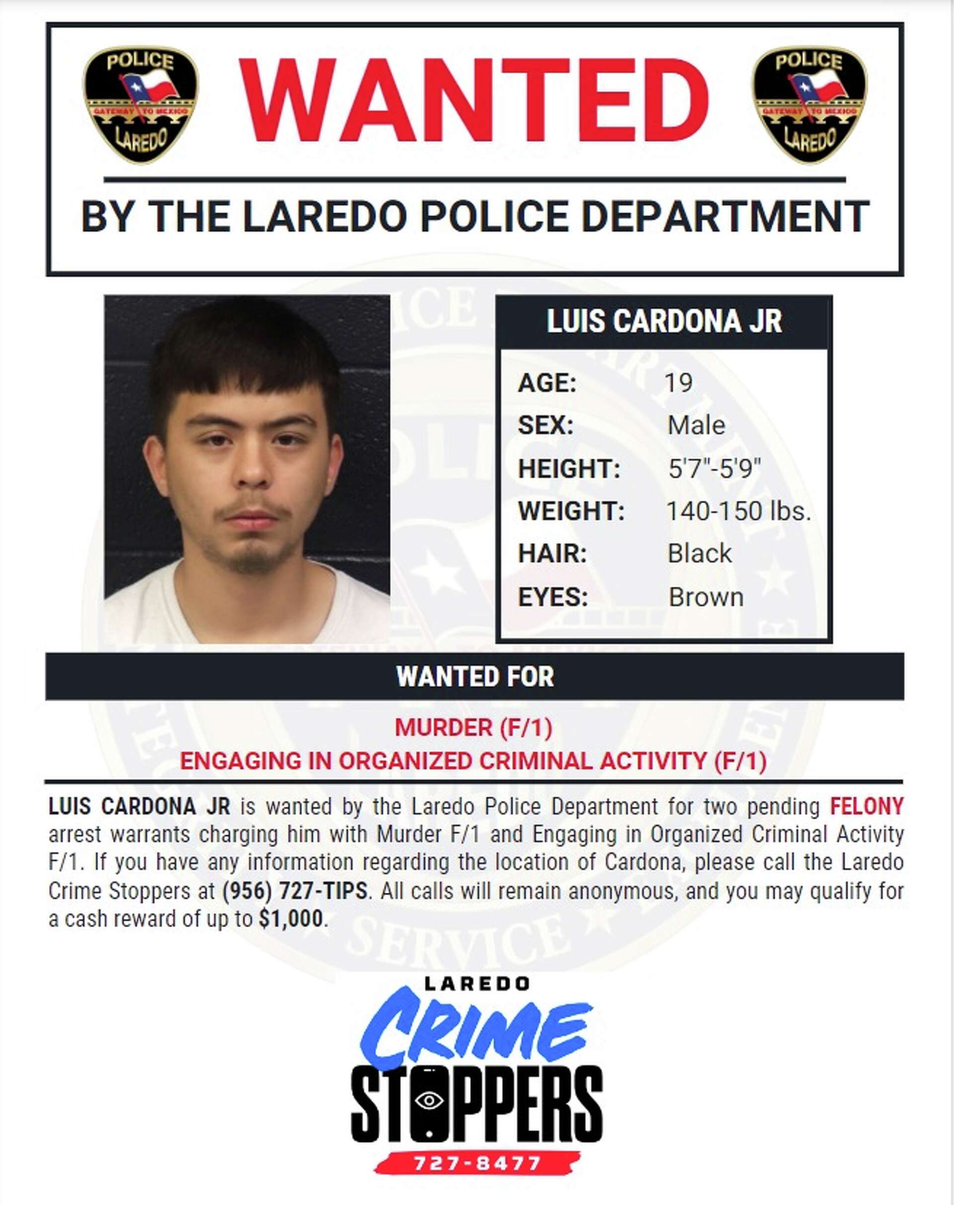 Laredo murder suspect 'armed and dangerous' remains at large