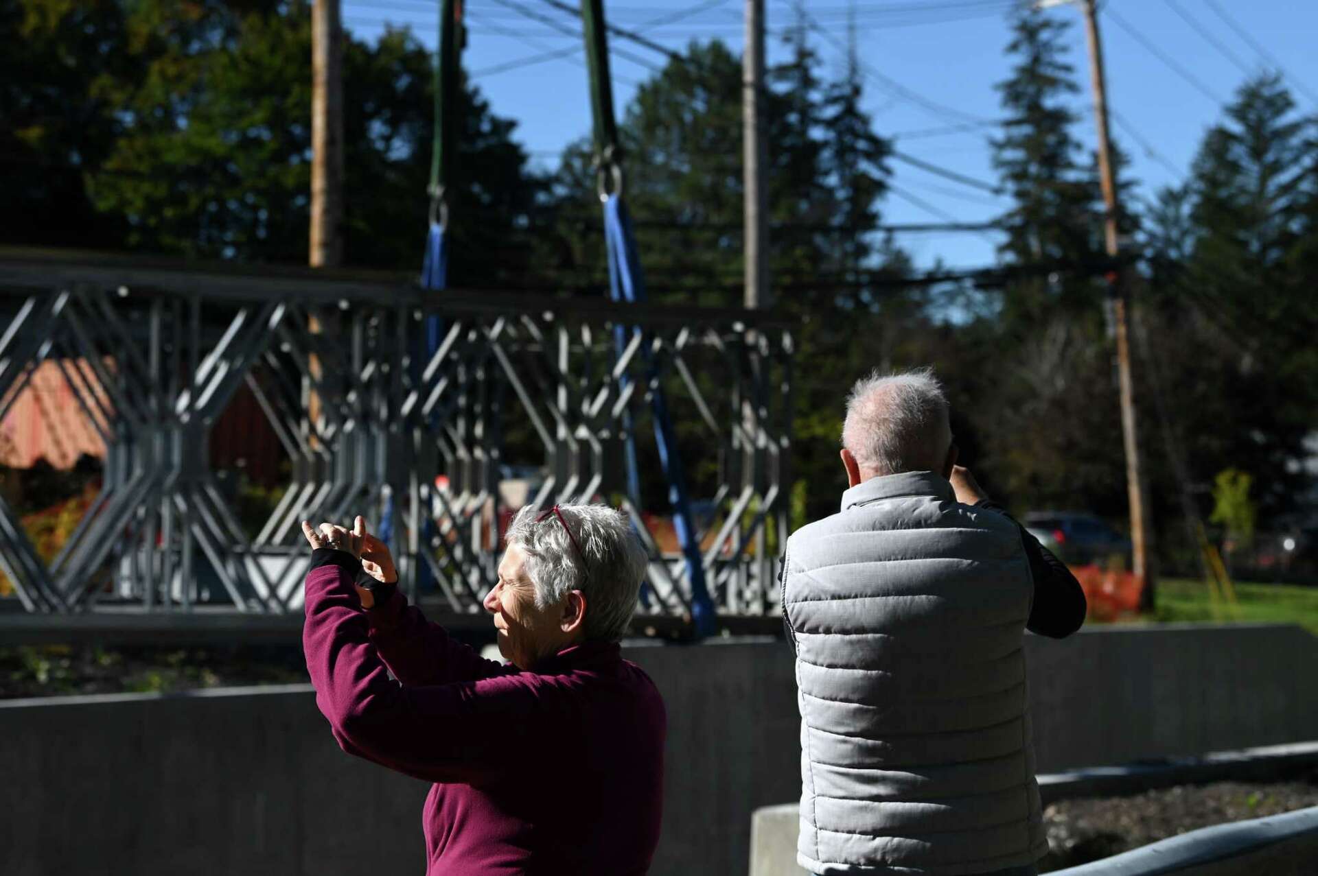 Photos: Temporary rail trail bridge installed