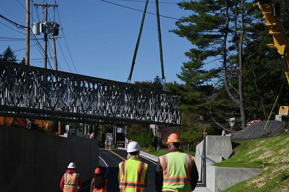 Photos: Temporary rail trail bridge installed