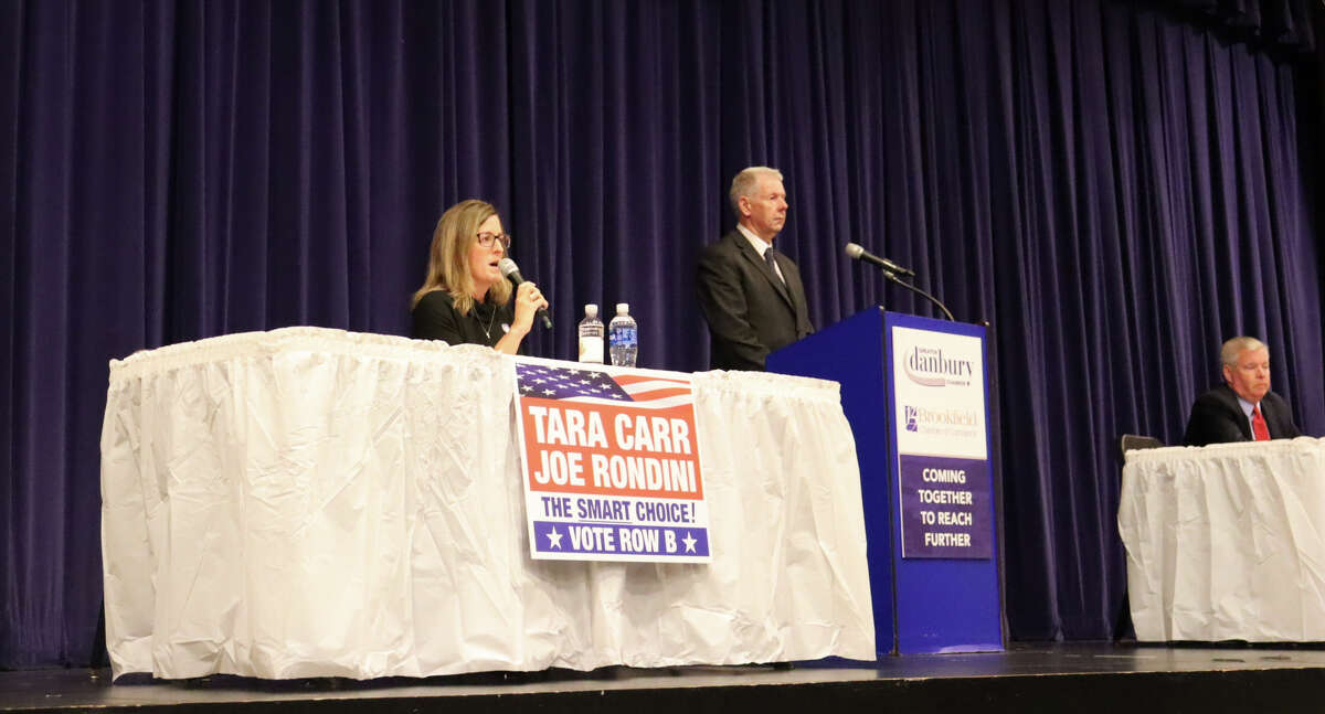 Tara Carr, Steve Dunn spar at Brookfield first selectman debate