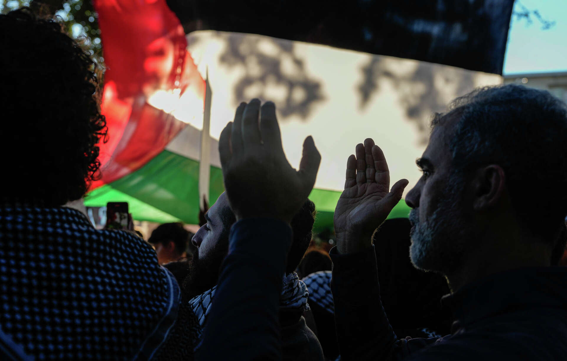 Thousands protest attacks on Gaza outside Houston's Israeli consulate