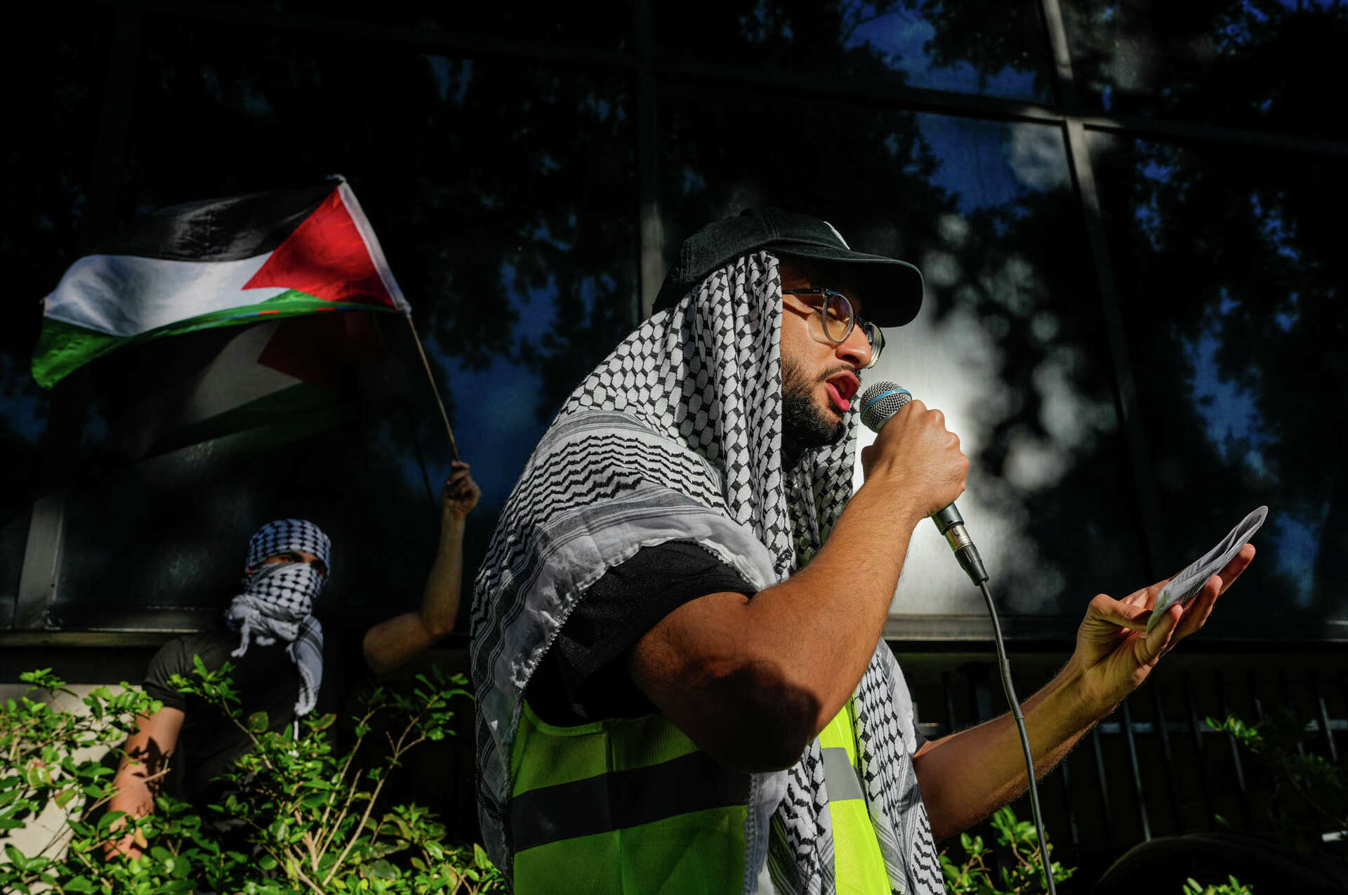 Thousands protest attacks on Gaza outside Houston's Israeli consulate