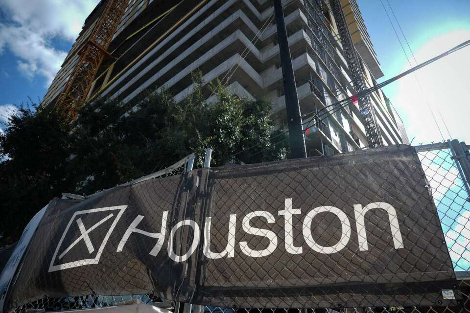 X Houston co-living skyscraper construction stalled in Museum District
