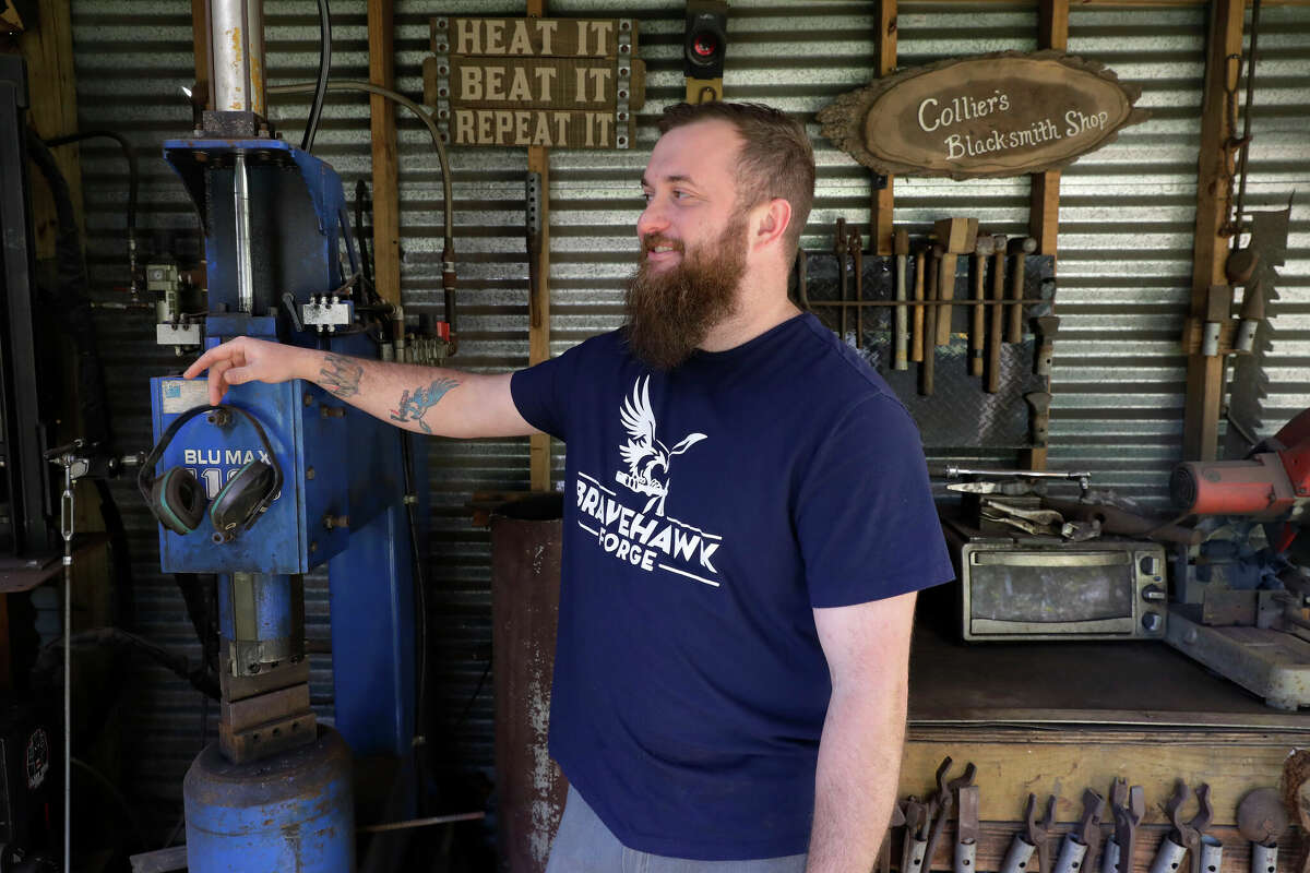 Conroe bladesmith Jacob Sewell makes custom tomahawks, swords, knives