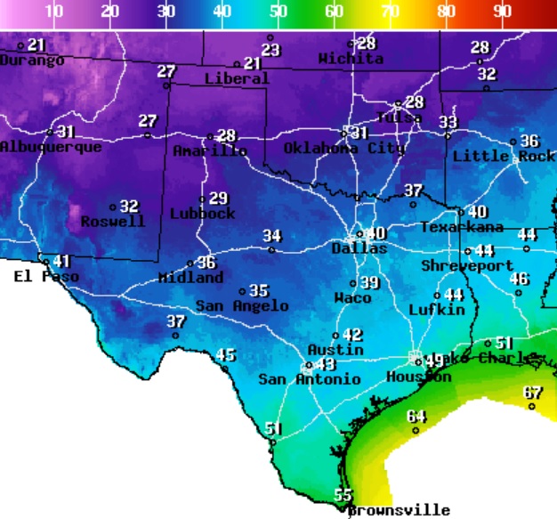 A cold Laredo Halloween sees significant temp drop, possible rain