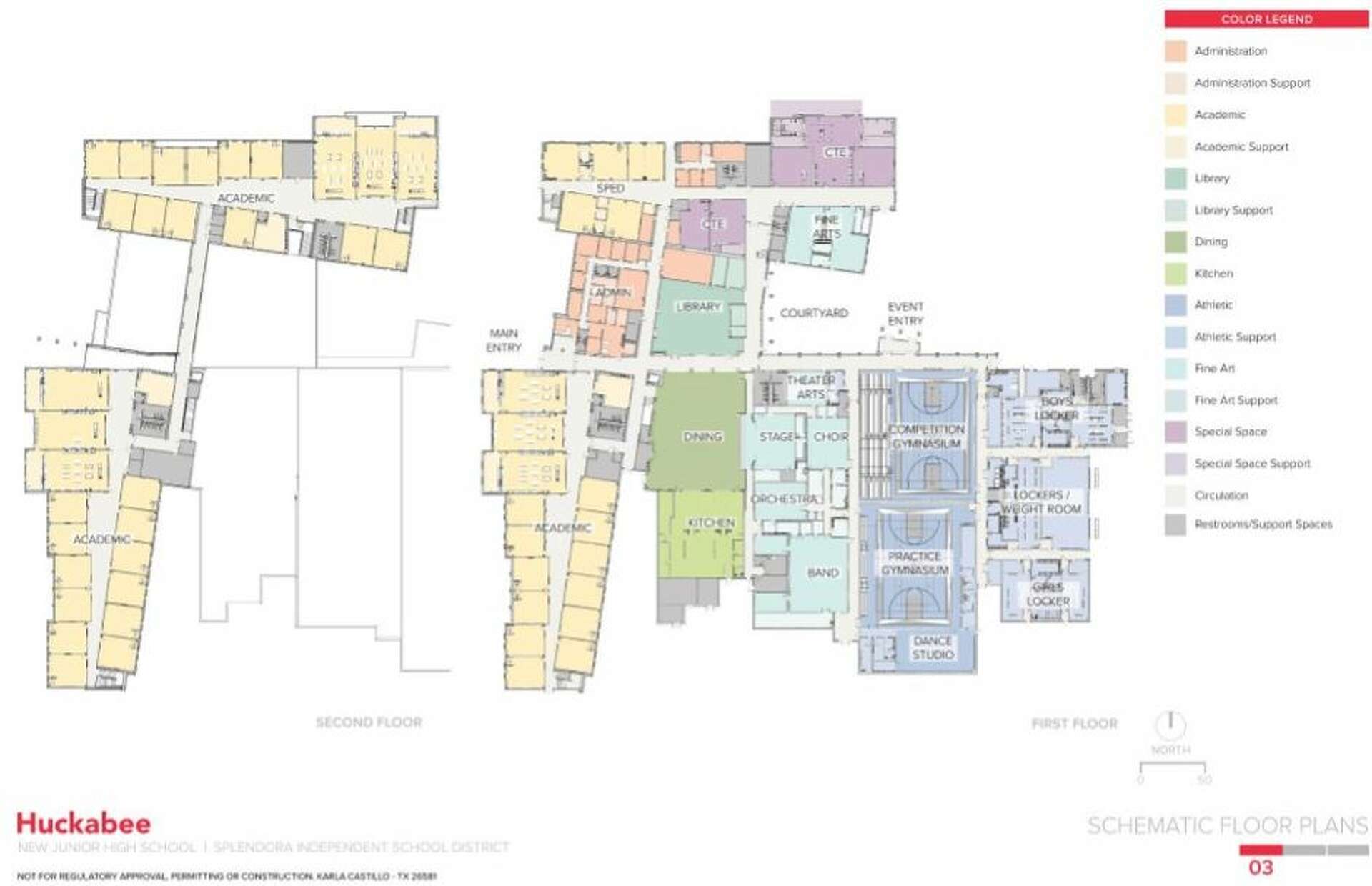 New Splendora ISD middle school plans include gyms, dance studio, more