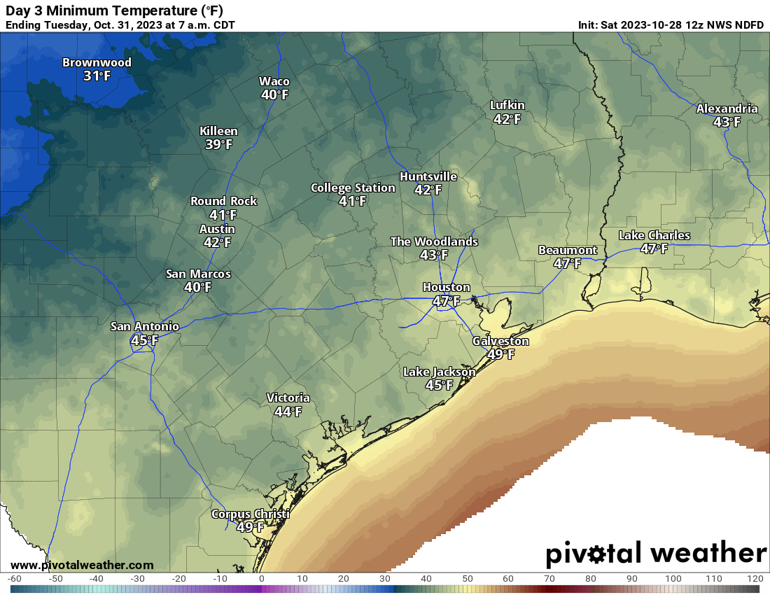 Tuesday to be top five coldest Halloween on record in San Antonio