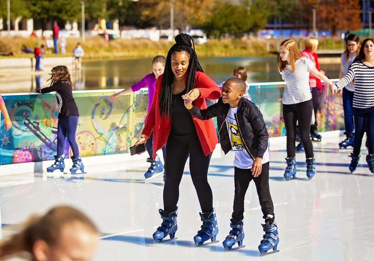 Frostival brings ice skating to Discovery Green with snow and Santa
