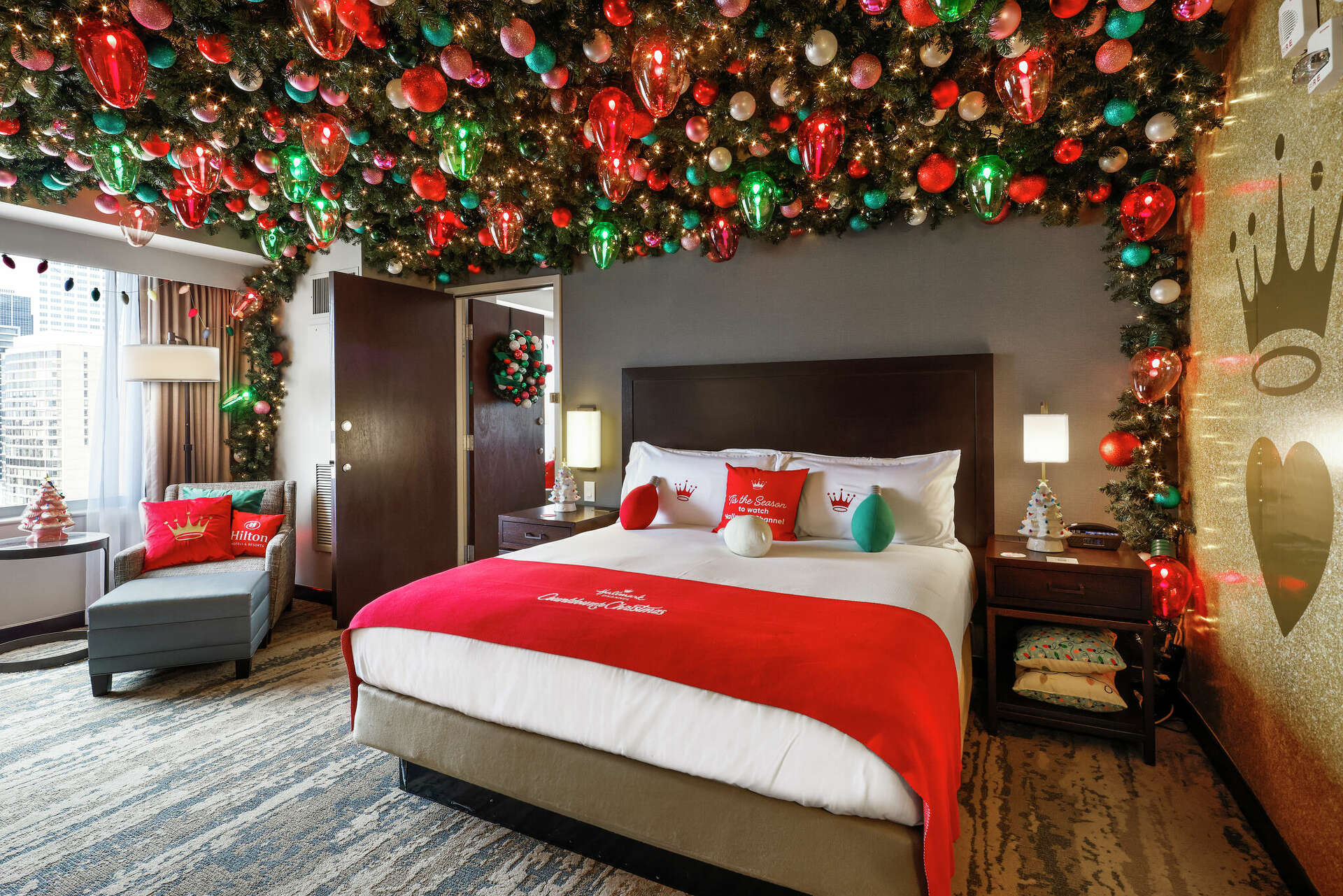 Houston hotel hosts a Hallmark Christmas-themed suite