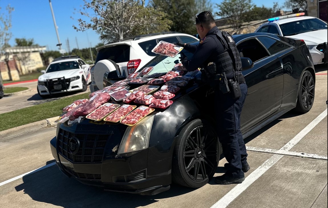 Deputy constables discover mound of stolen meat during traffic stop