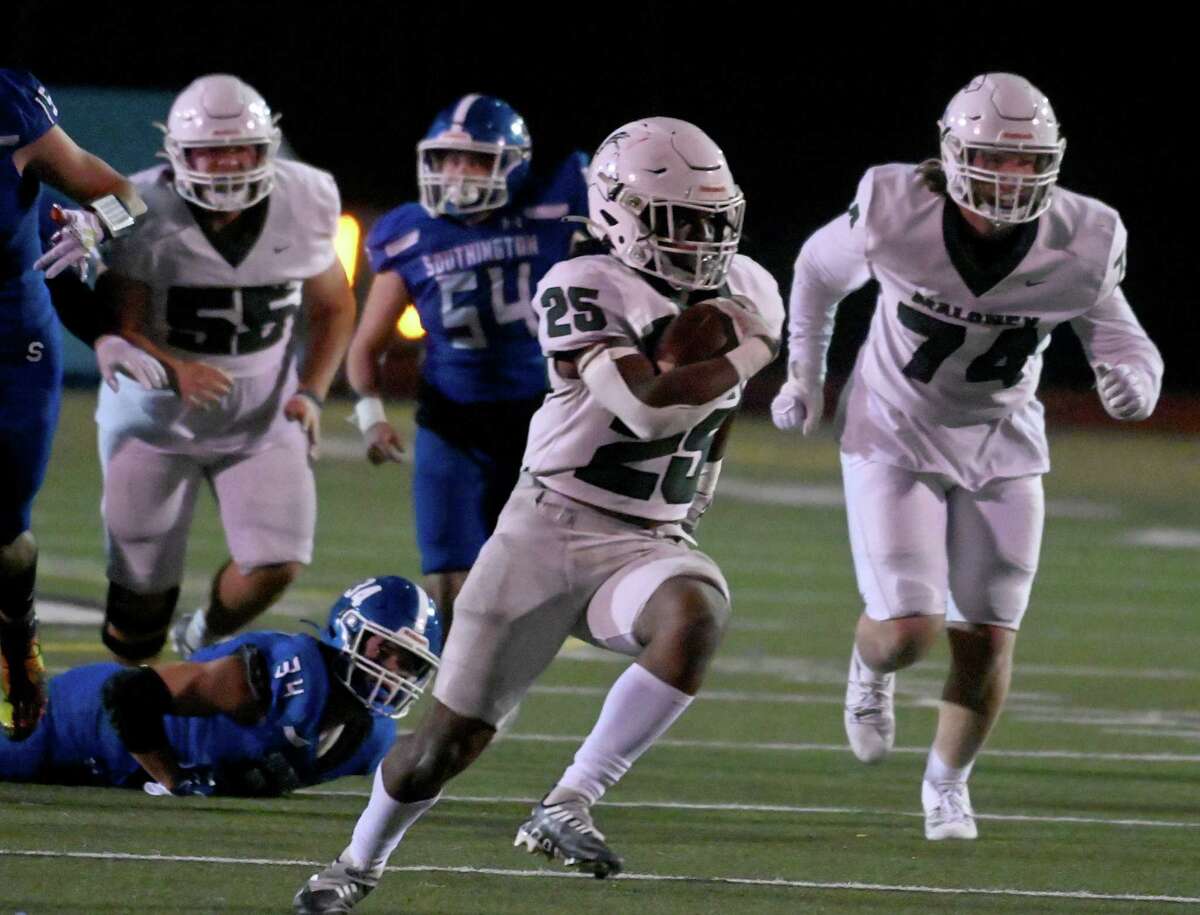 No. 3 Maloney football defeated Southington 20-12 on Friday night