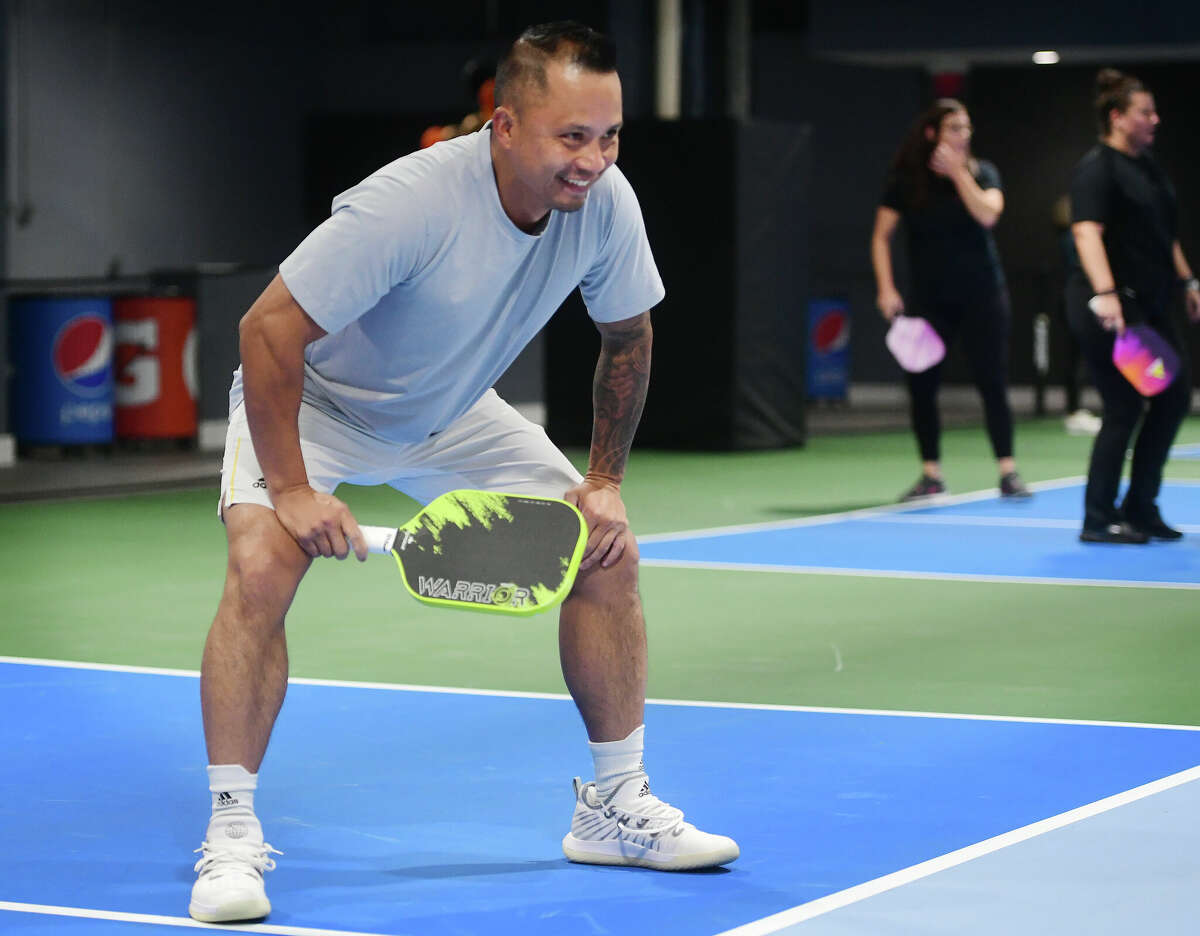 Photos: Stamford police, fire compete in pickleball 'battle'