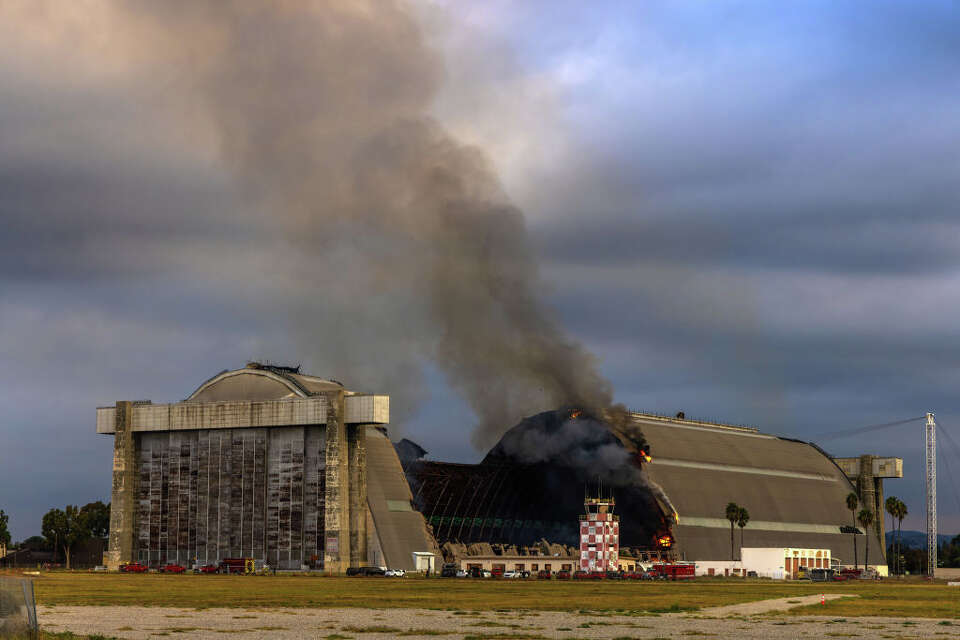 Giant, historic California building engulfed in flames