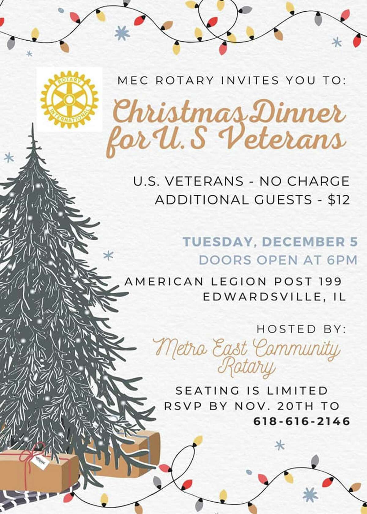 Edwardsville American Legion Post 199 to hold veterans' holiday feast Edwardsville American Legion Post 199 to hold veterans' holiday feast