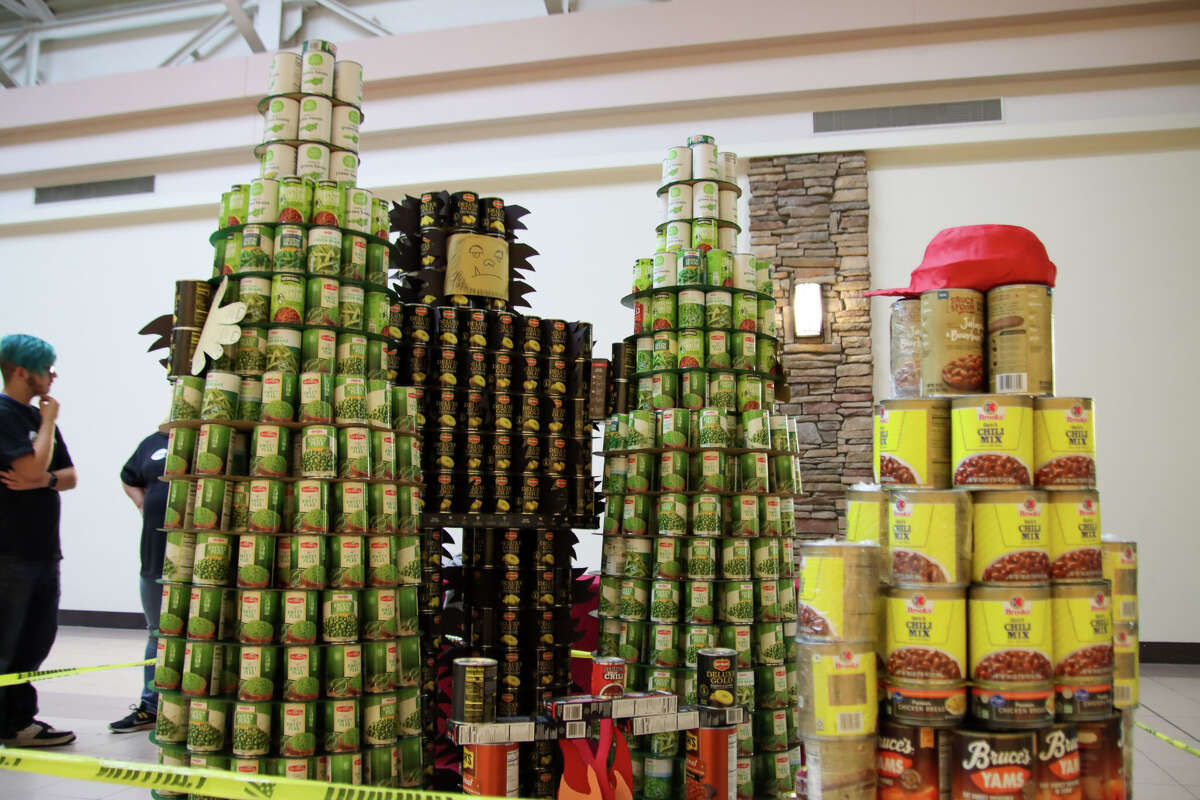 Local students build can-based sculptures for Canstruction Midland