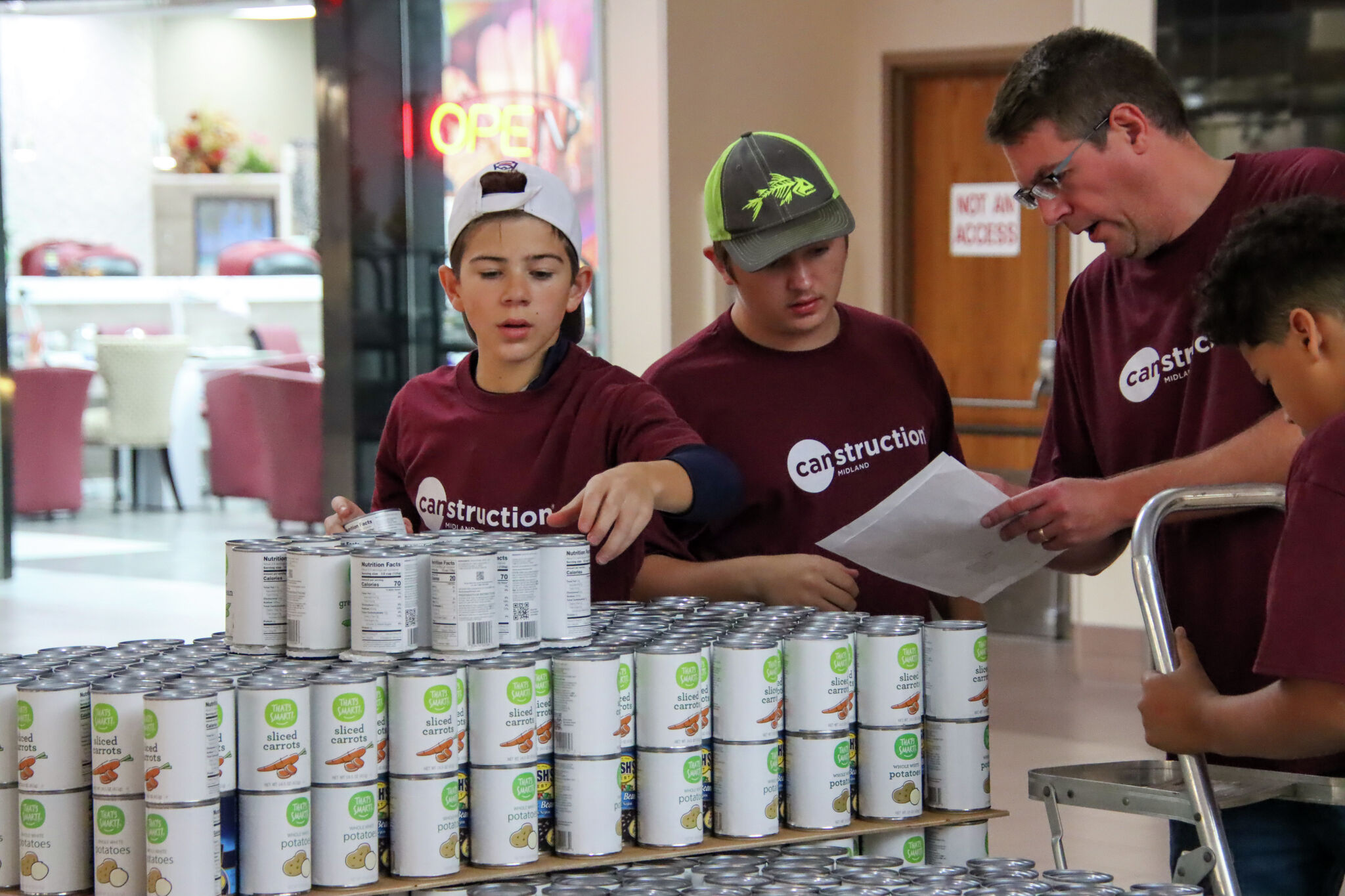 Local students build can-based sculptures for Canstruction Midland