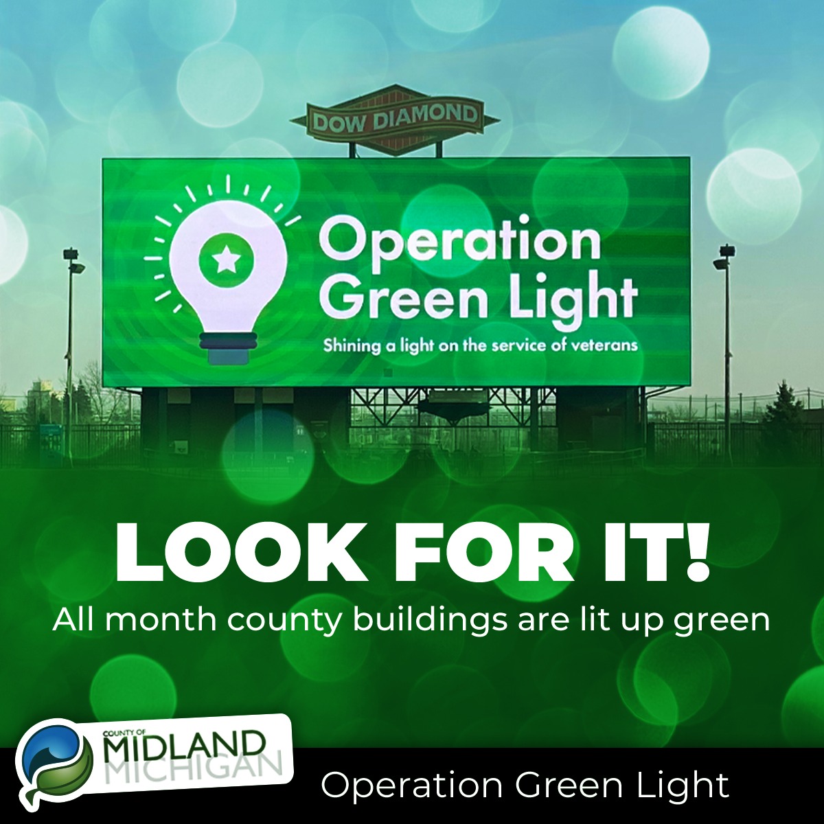 Midland County Courthouse, H Hotel shine green for veterans day