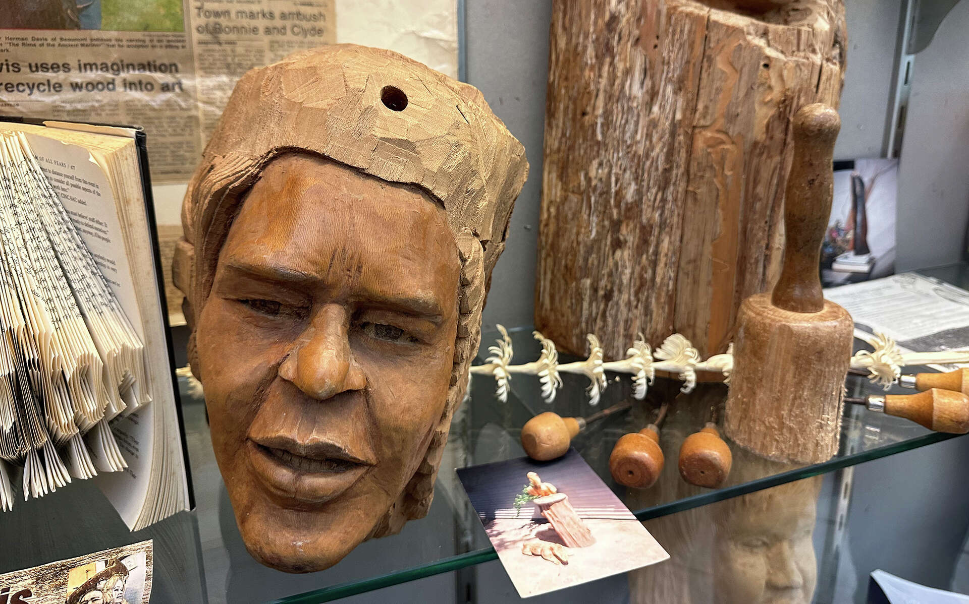 Veteran Herman Davis known for wood carvings turns to book art