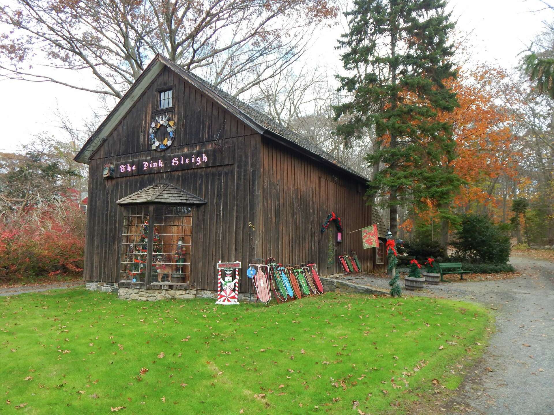 The Pink Sleigh in in Westbrook, CT is a beloved holiday shopping spot