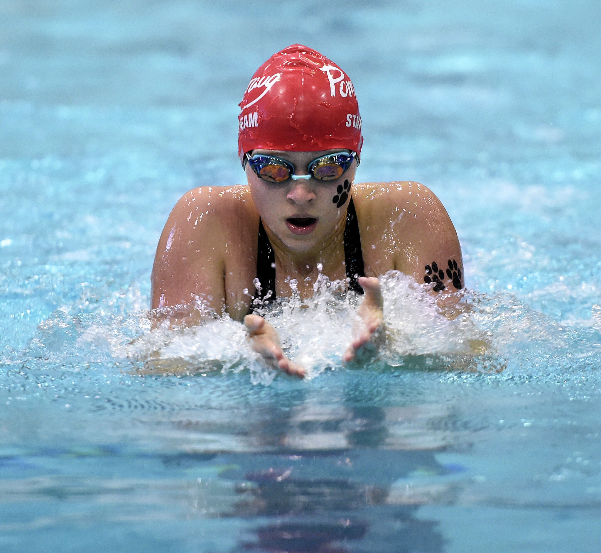 Pomperaug wins second straight Class M girls swimming title