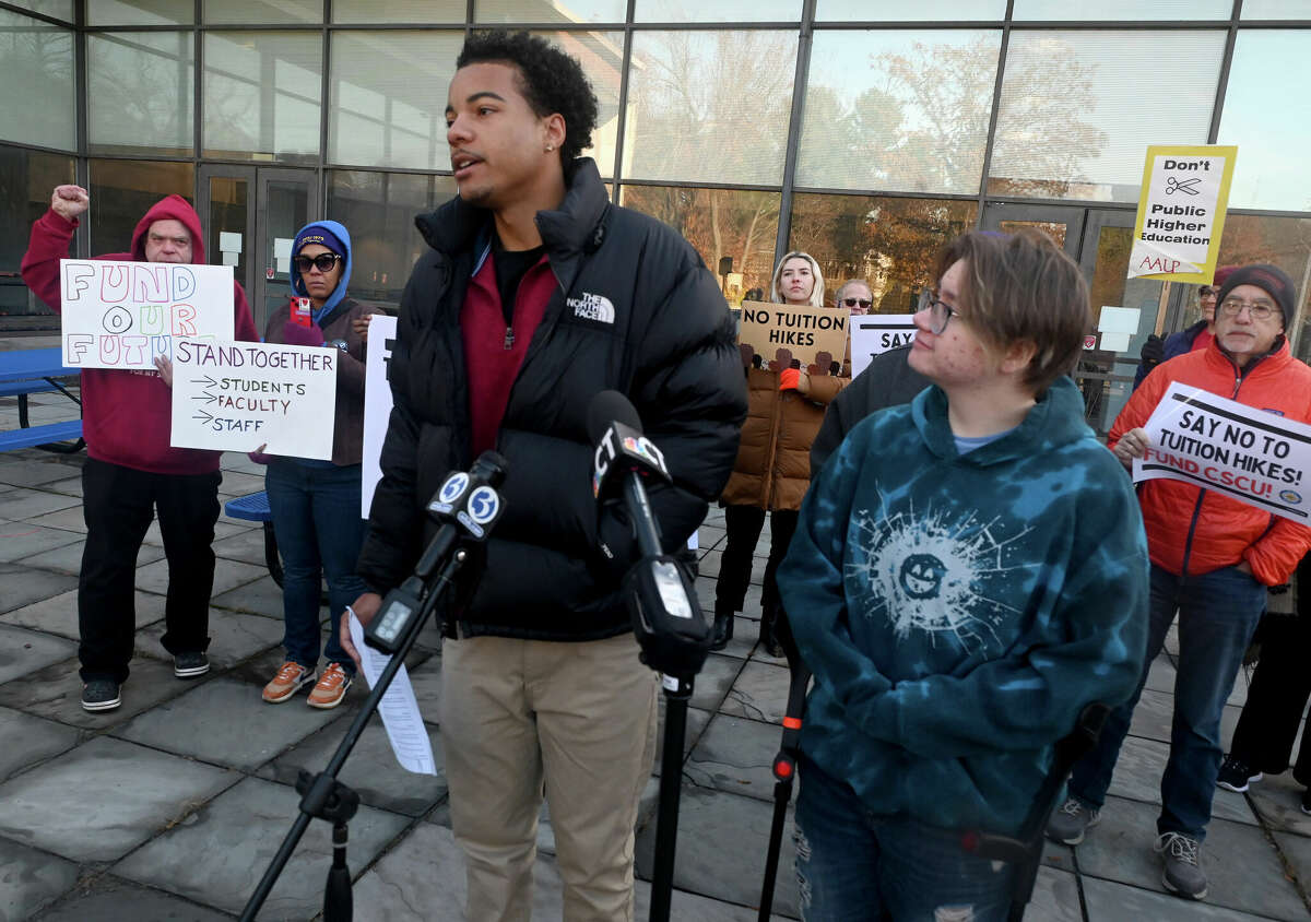CSCU faculty, students rally against planned tuition hike, budget cuts