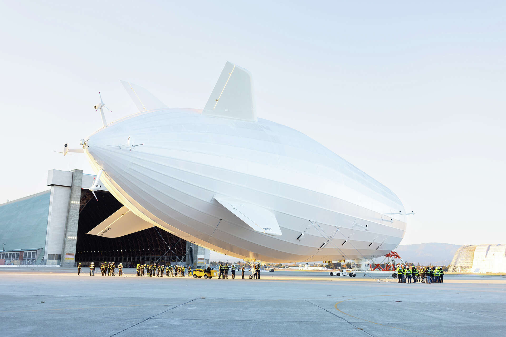 A massive experimental airship is flying around the Bay Area