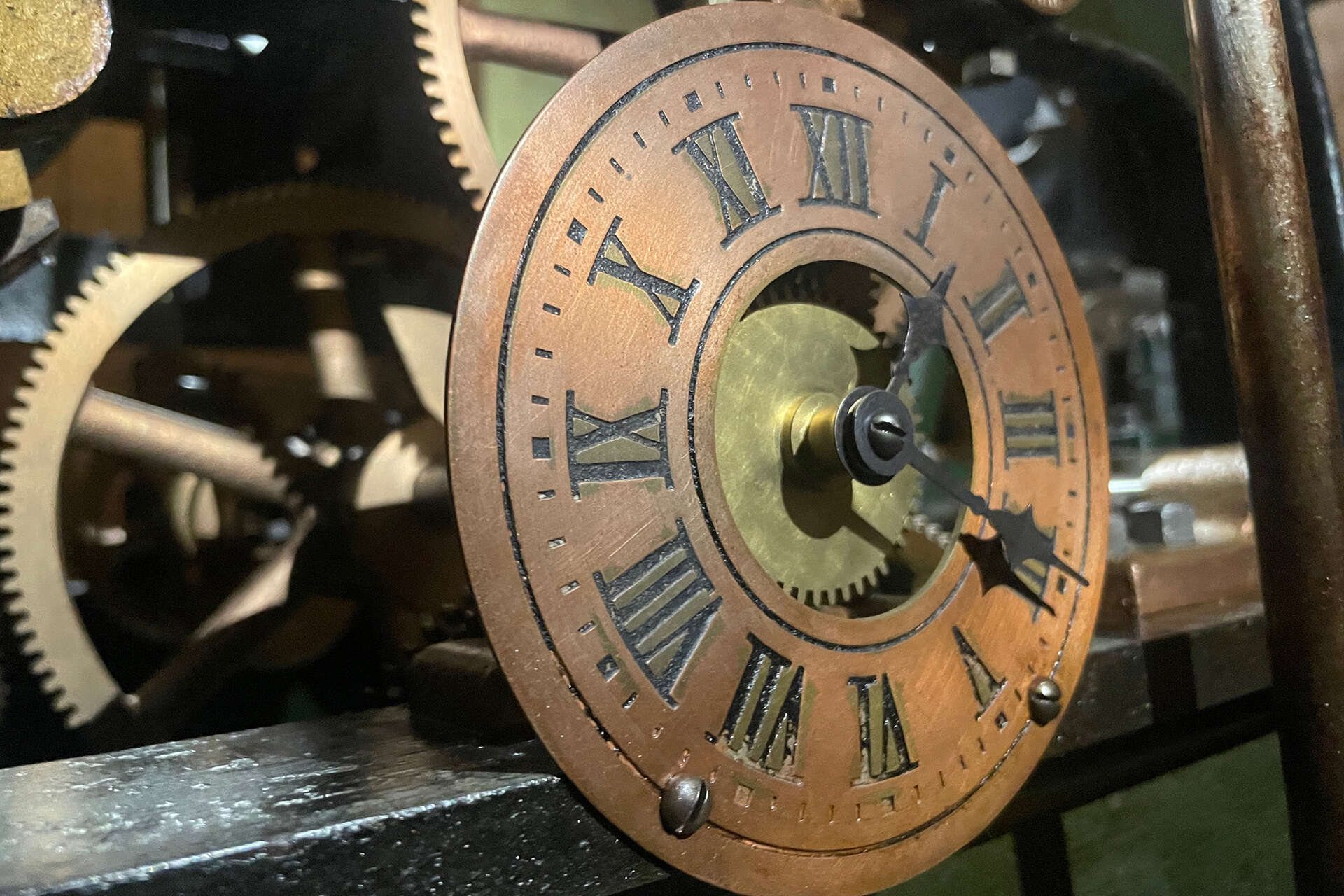 Inside the clock tower that looms above SF's Ghirardelli Square