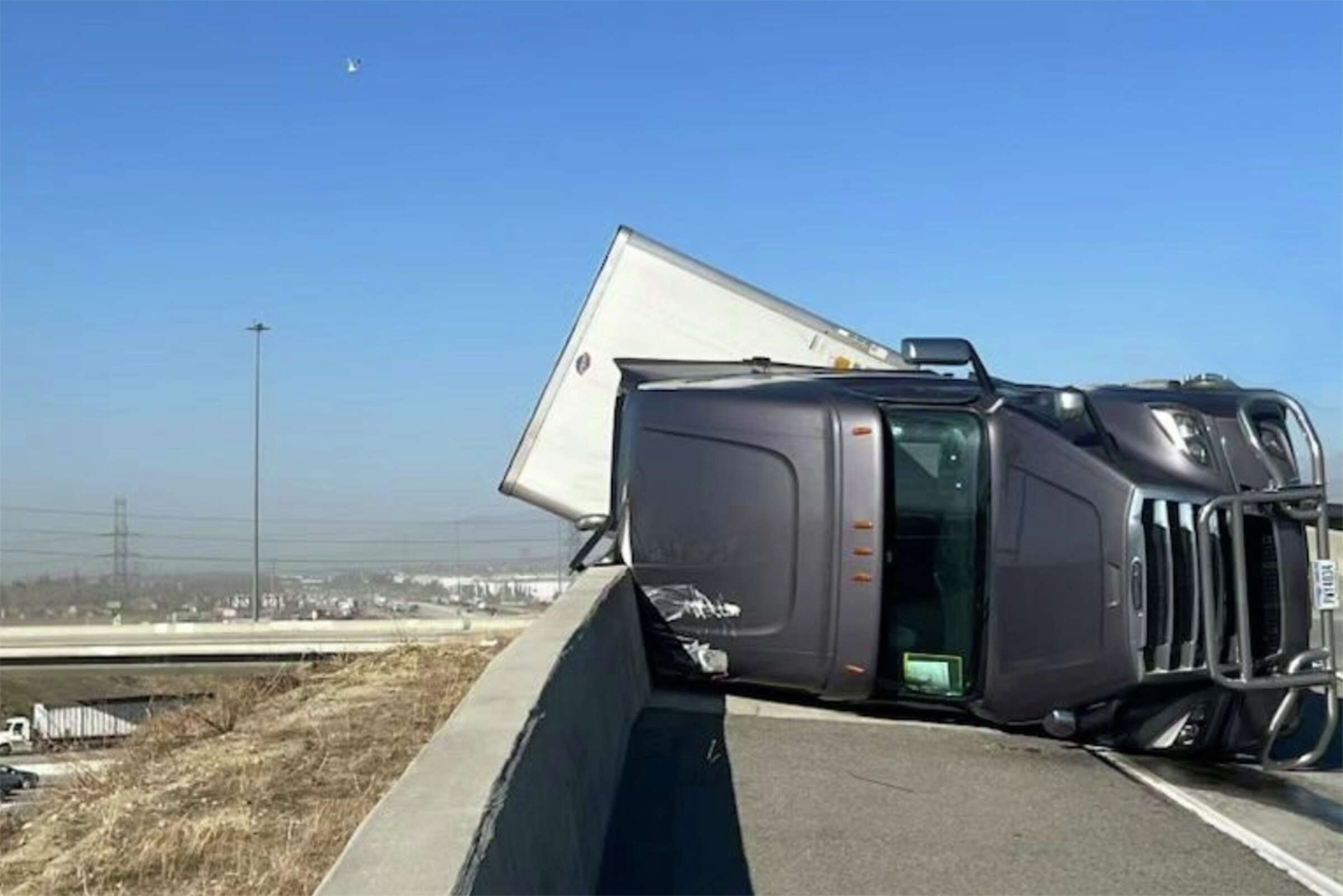 Several trucks flipped over on SoCal highways amid fierce wind event