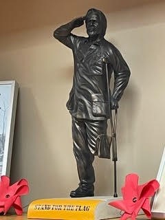 Stephentown Library exhibiting wounded warrior statue