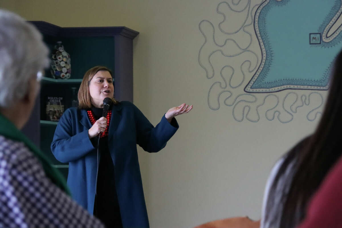 Senate candidate Elissa Slotkin attended a meet-and-greet in Midland
