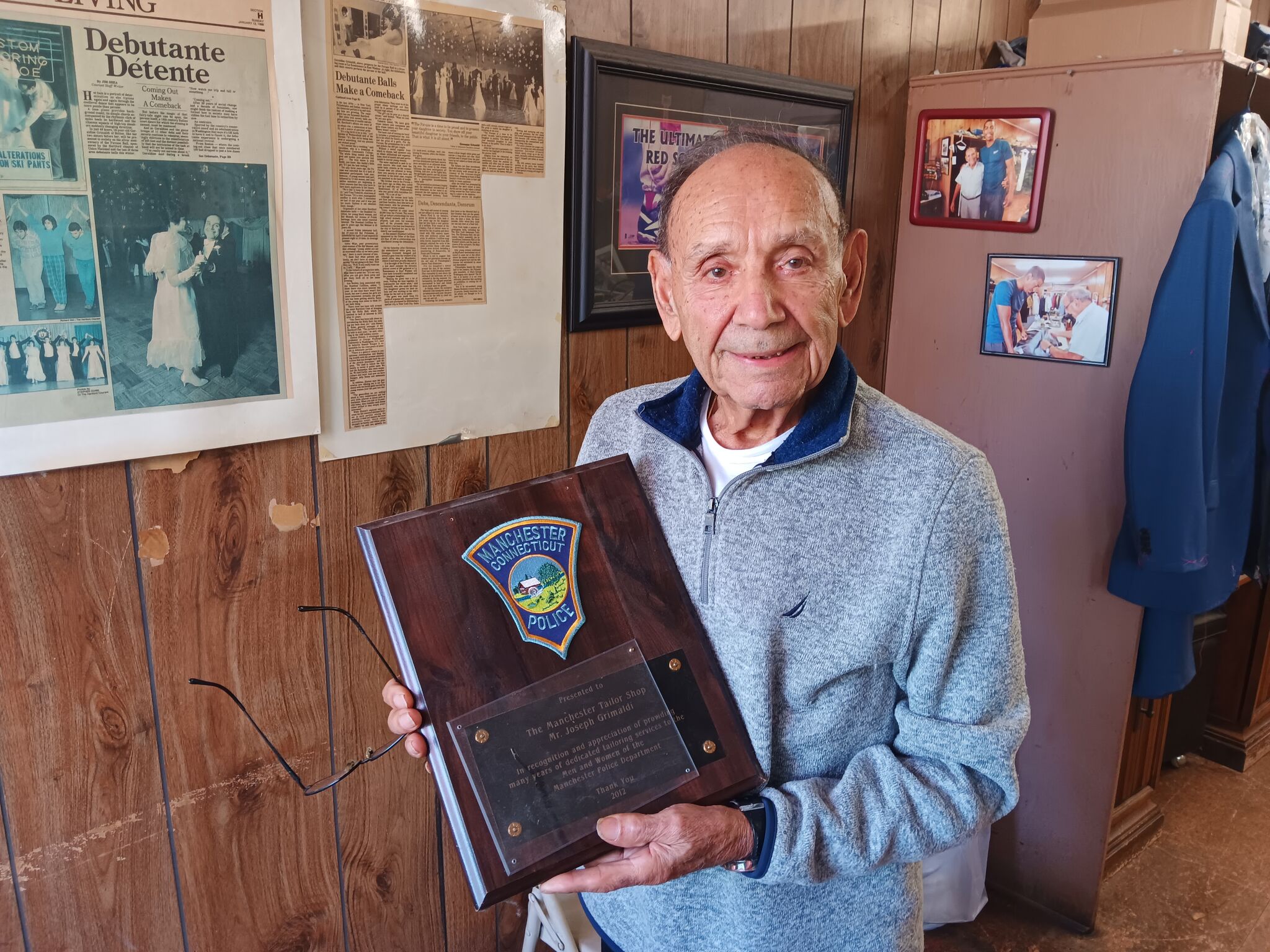 At 90, Manchester Tailor Shop owner Joseph Grimaldi still at it