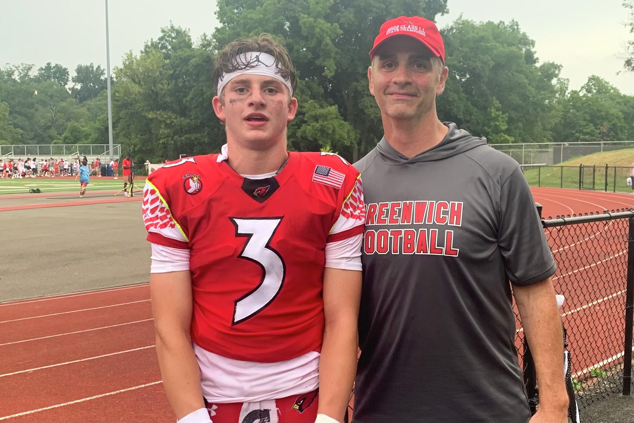 Two Greenwich football players with family ties to West Haven High