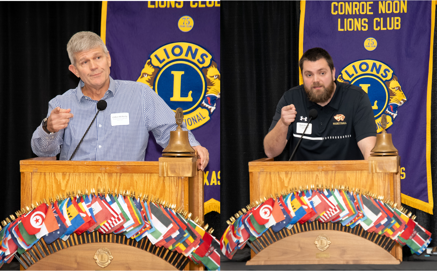 Basketball coaches visit Conroe Noon Lions for Roundball Round Up