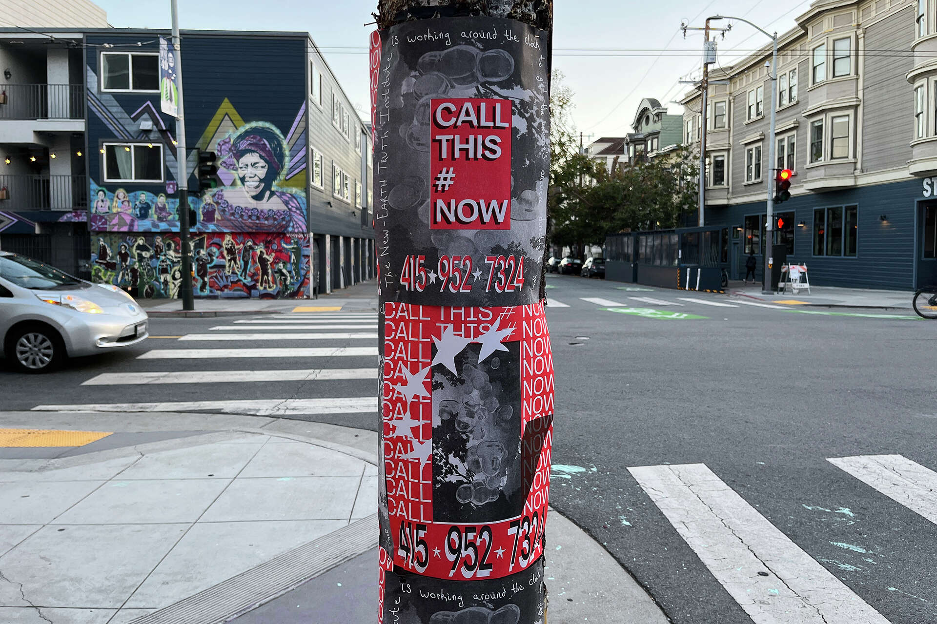 San Francisco street poles covered in 1,000 mysterious flyers