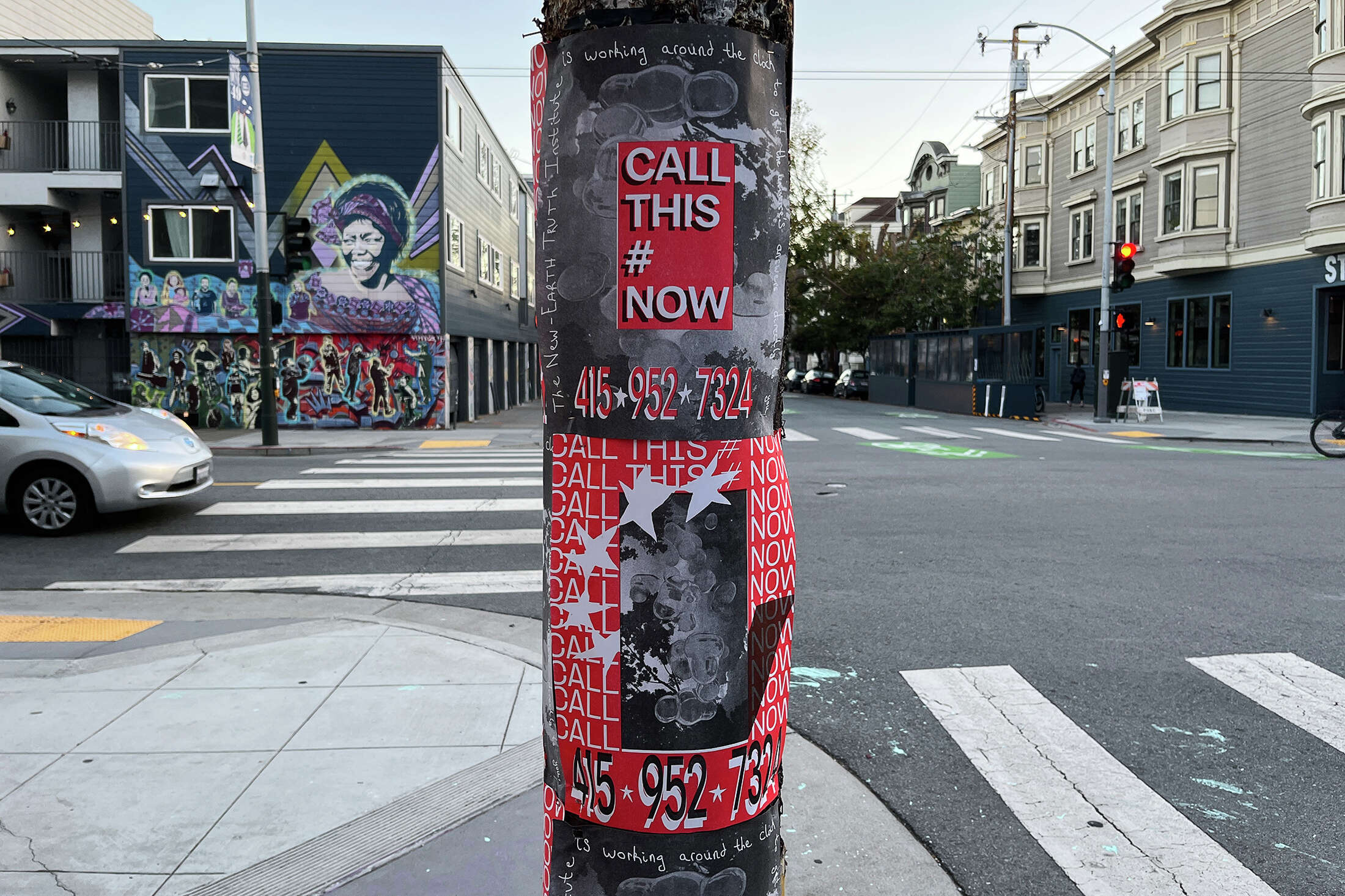 San Francisco street poles covered in 1,000 mysterious flyers