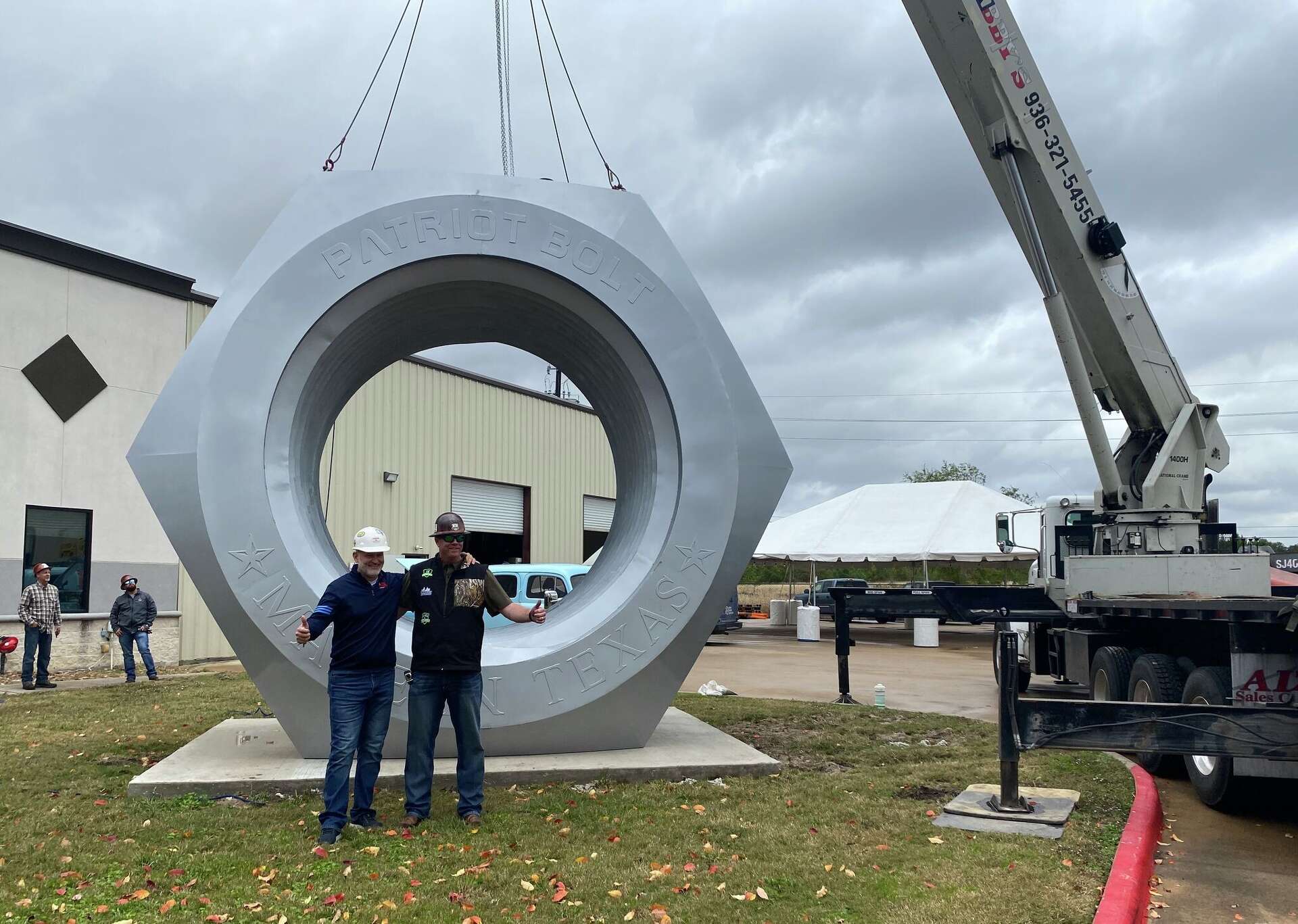 World's largest hex nut installed at Patriot Bolt in Humble