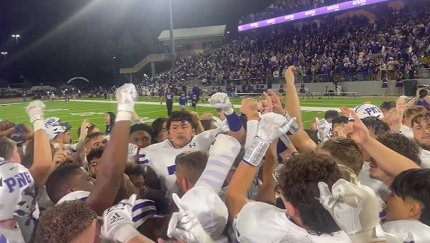 Port Neches-Groves High School football team celebrates win in video