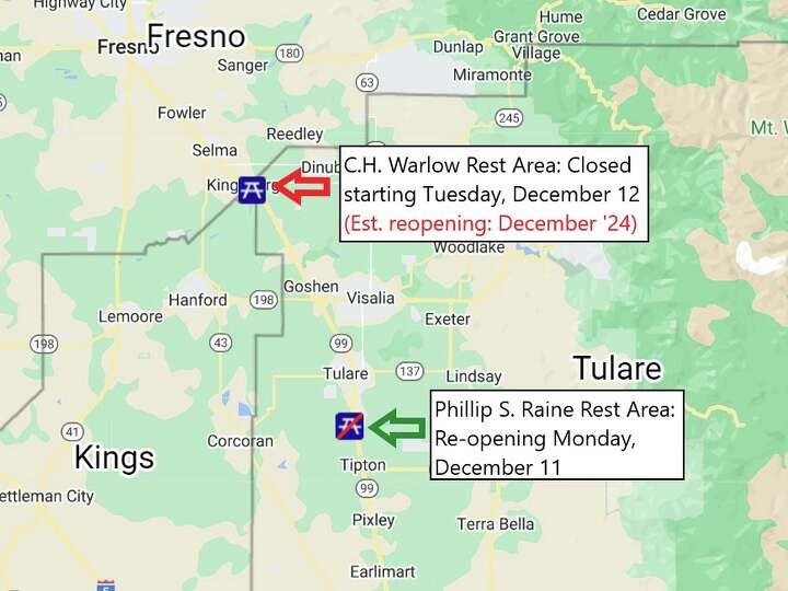 Well-trafficked California highway rest stop to close for a year