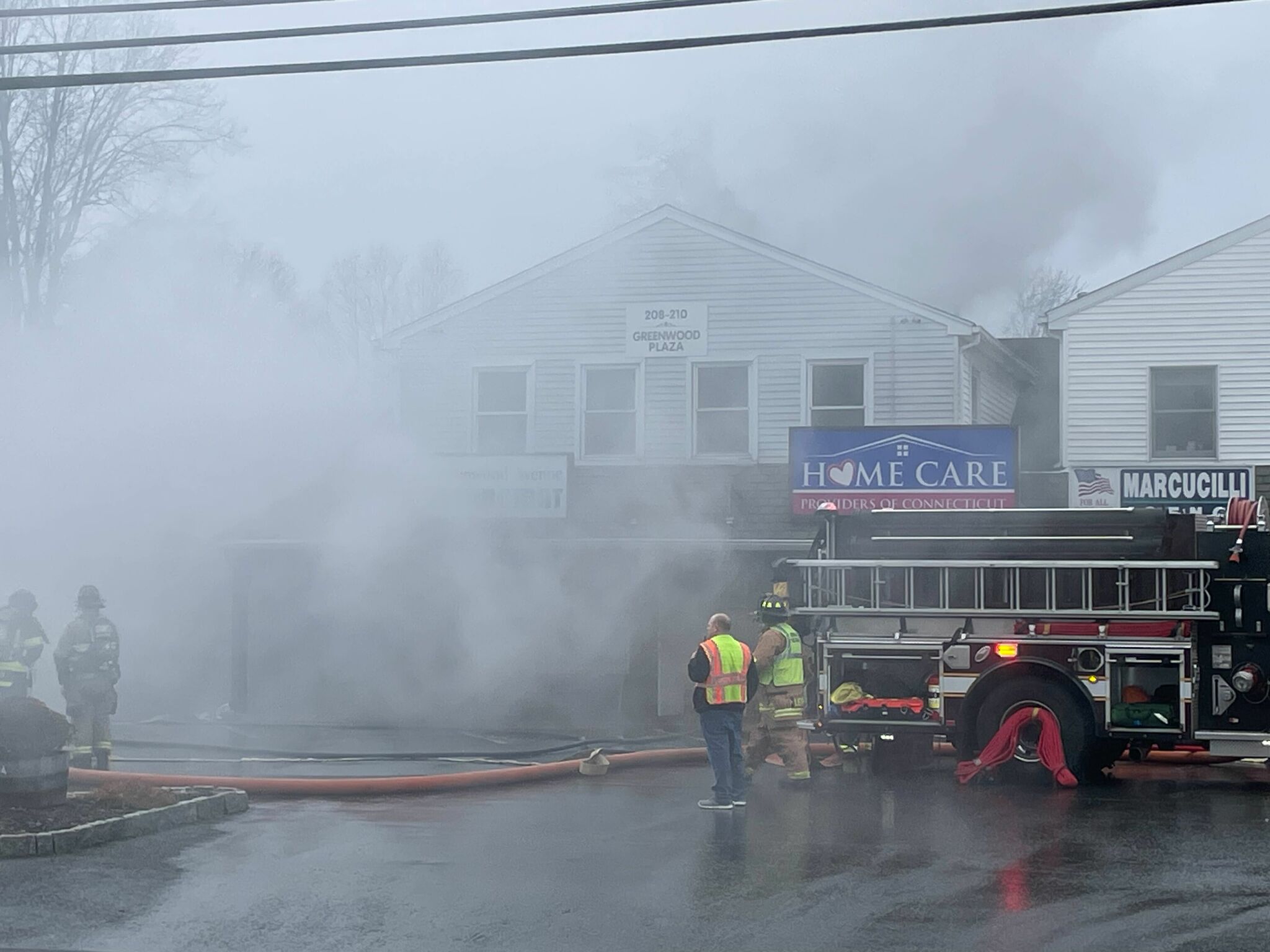 Multiple fire companies battle blaze at Bethel commercial strip mall