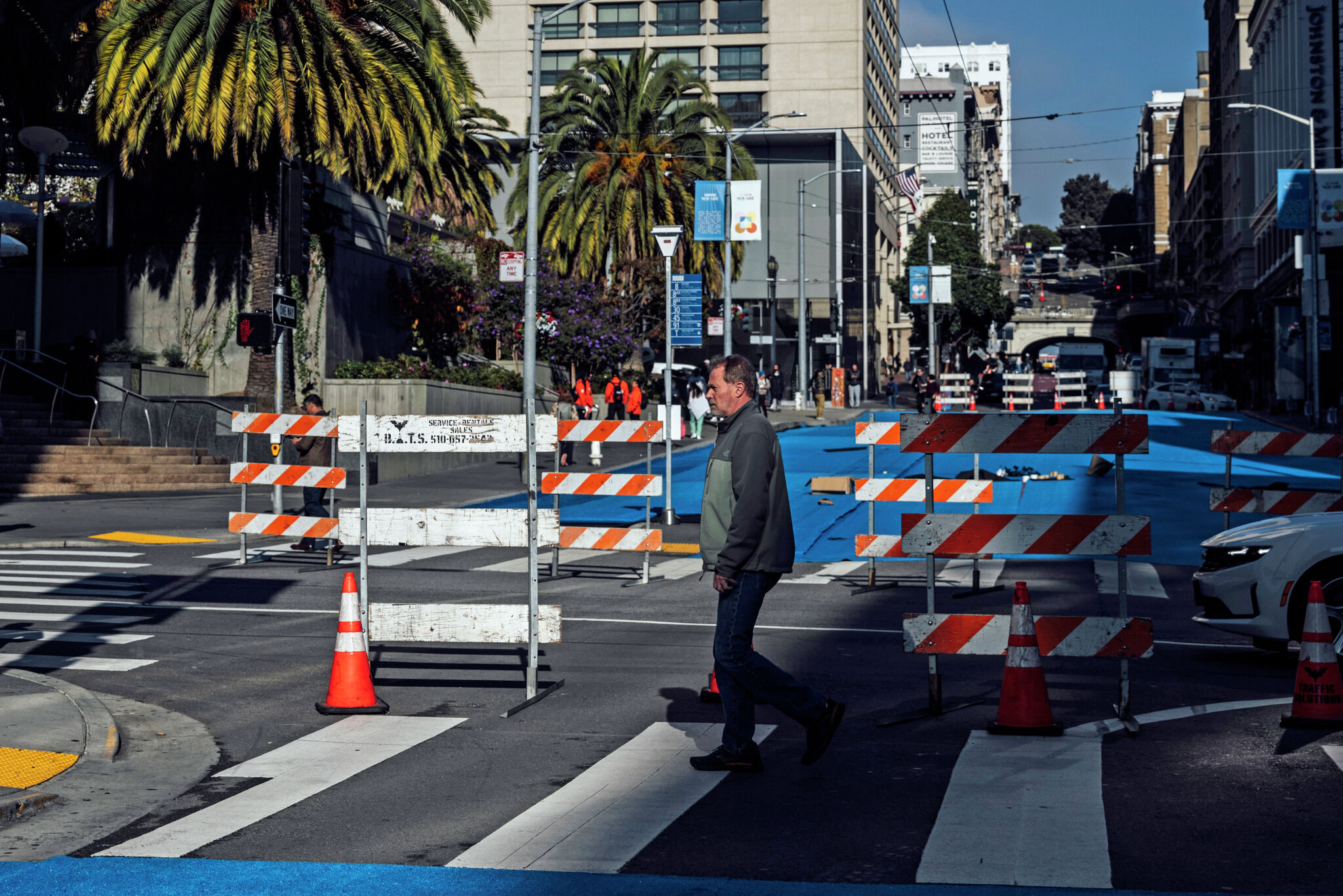 SF street closed for Winter Walk event near Union Square