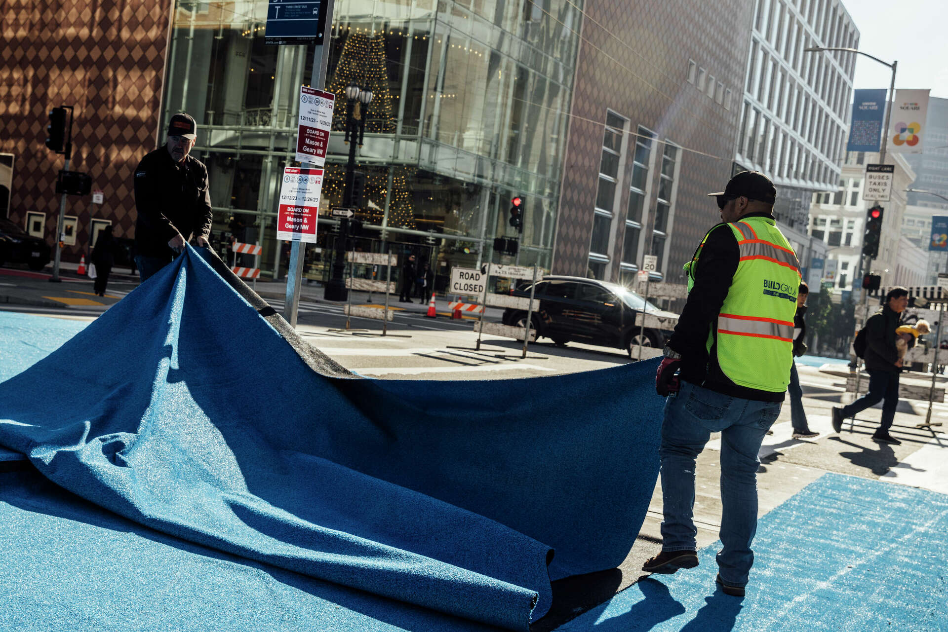 SF street closed for Winter Walk event near Union Square
