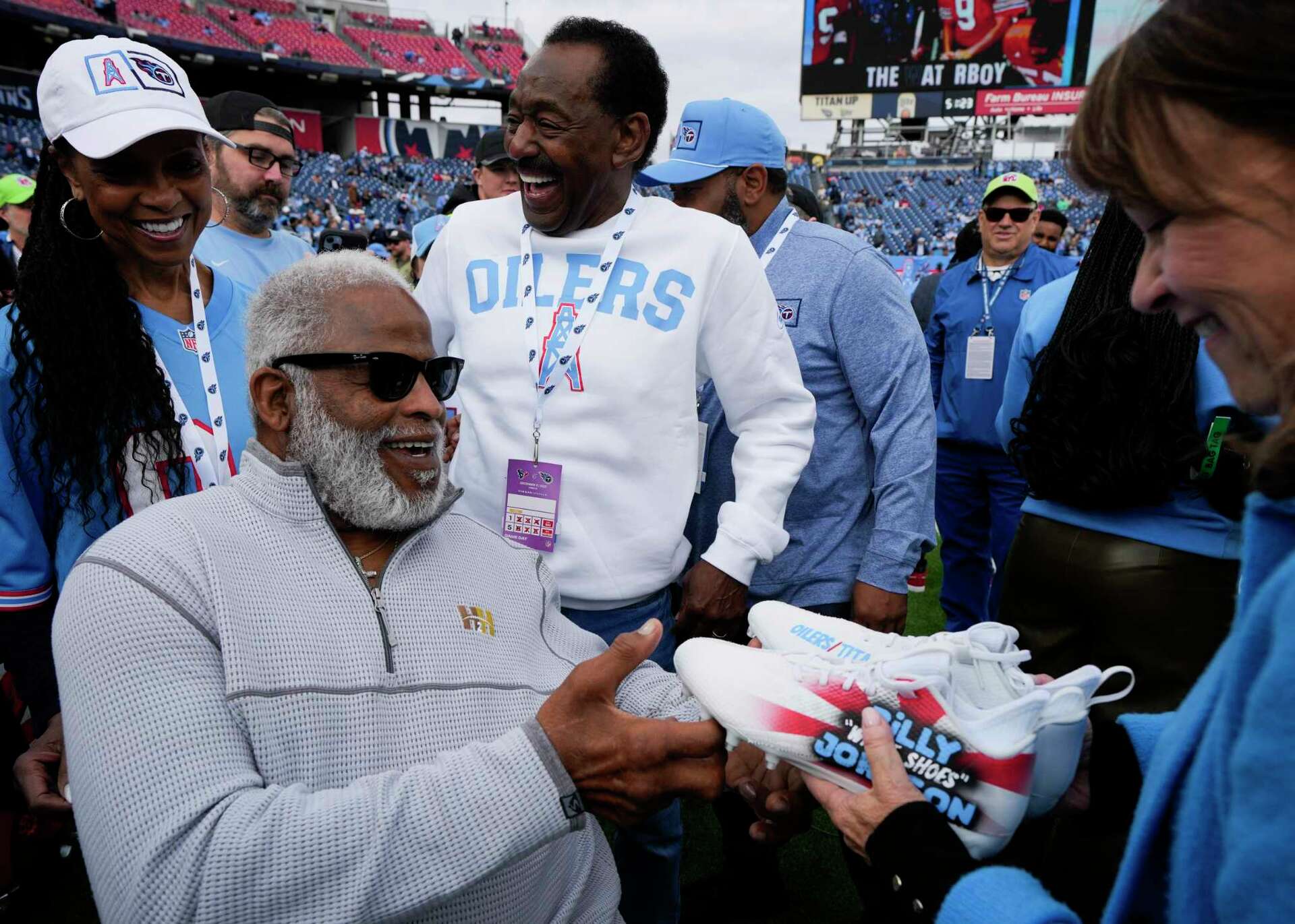 Houston icon Earl Campbell in Nashville on Oilers throwback day