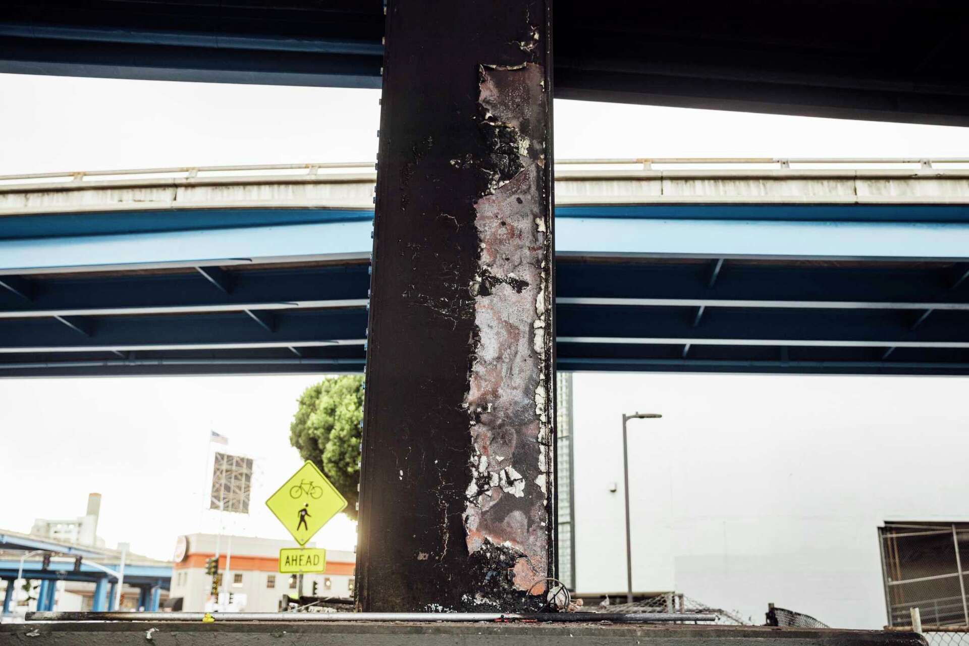 Encampment fire under S.F. Central Freeway prompts safety inspection