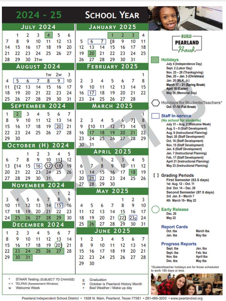 Pearland ISD collects input on 2024-25 school calendar options