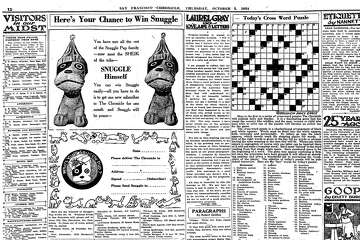 The Chronicle's first crossword puzzle from 1924 ages poorly