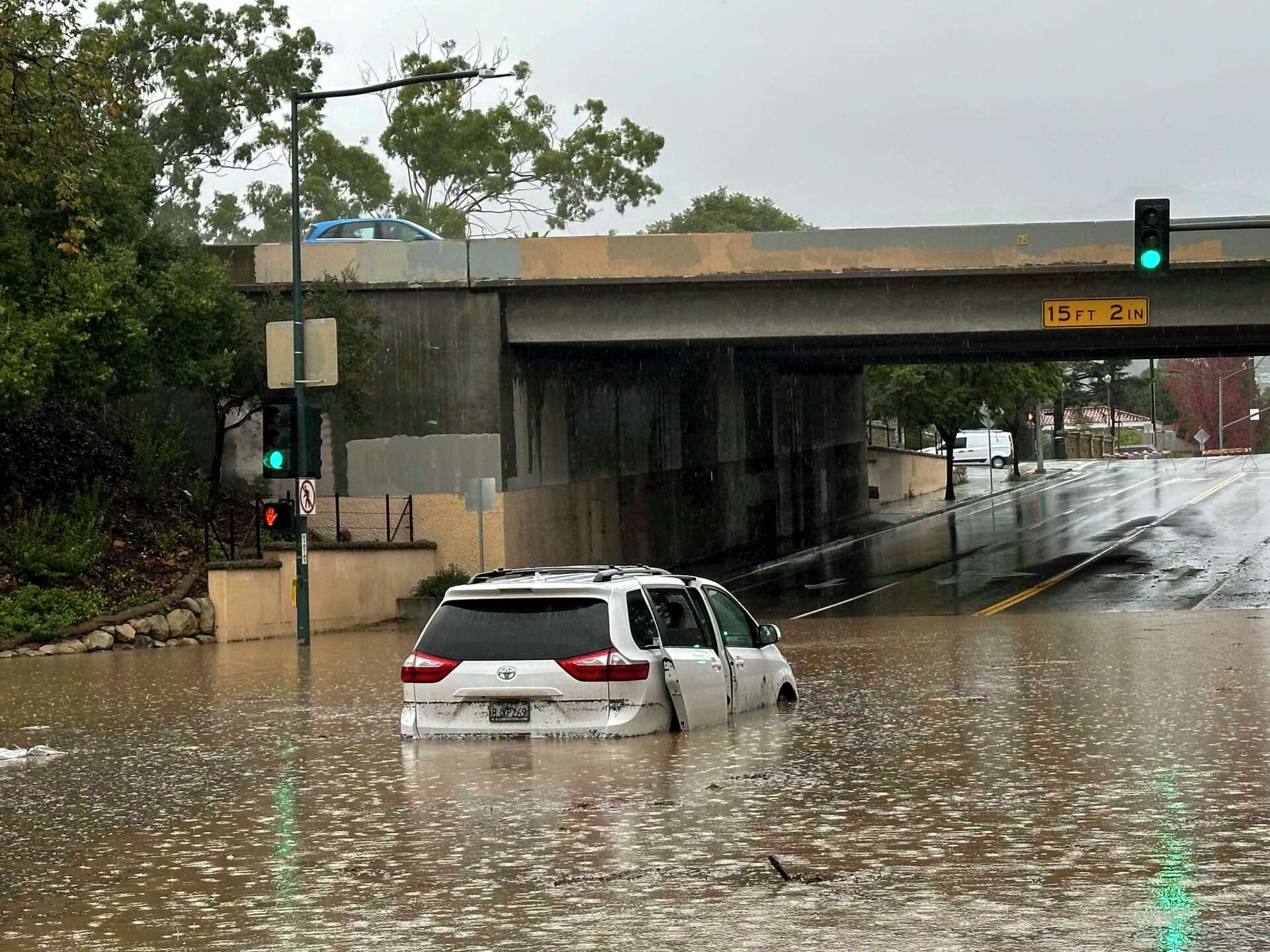 Streets of Santa Barbara underwater amid torrential rain